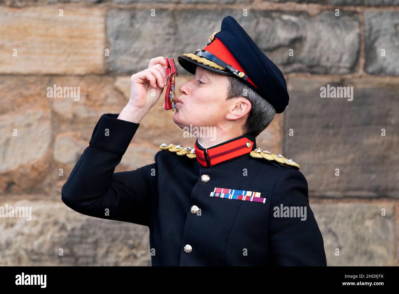 Brigadier Clare Phillips after receiving her CBE during an Investiture ...
