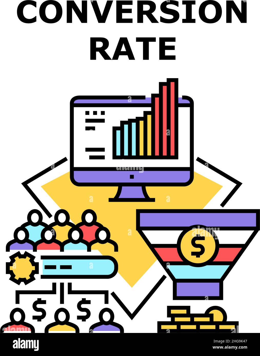 Conversion rate icon vector illustration Stock Vector Image & Art - Alamy