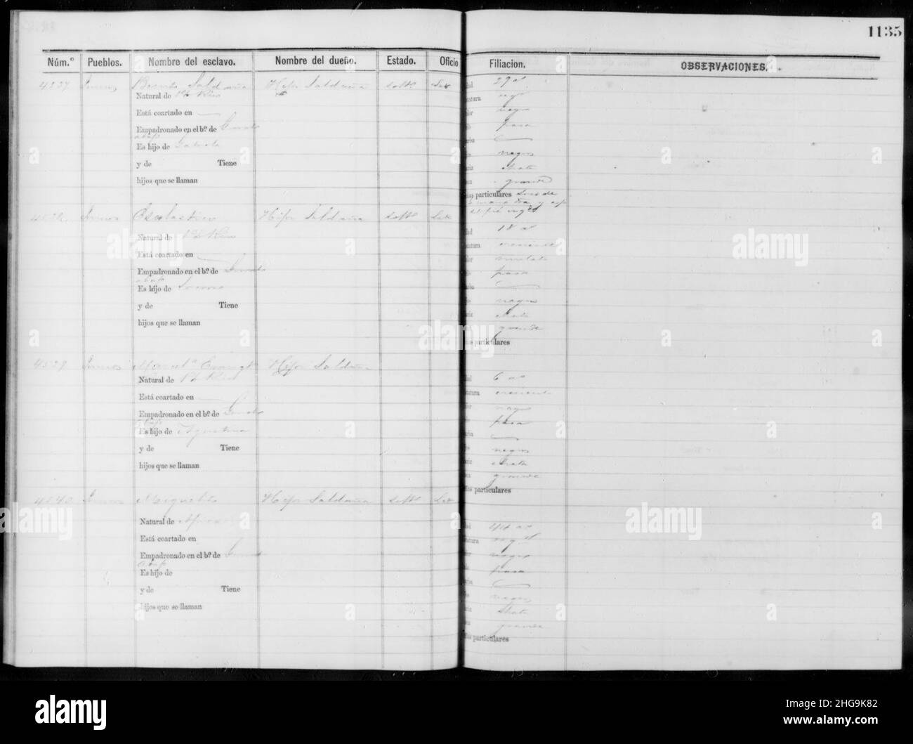 Slave Schedules for District 6, Juncos Stock Photo - Alamy