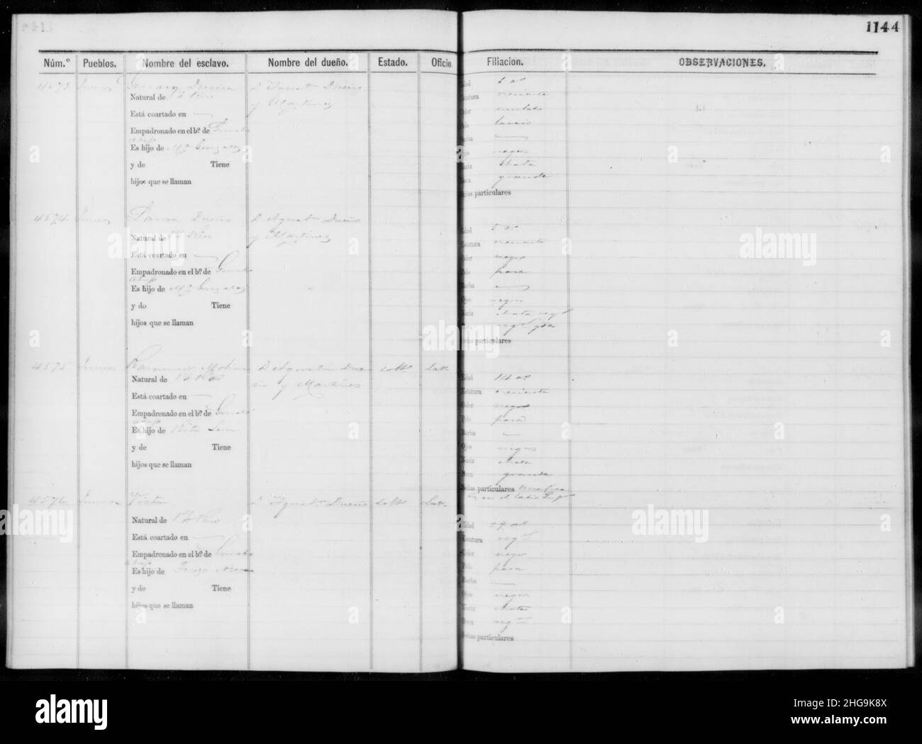 Slave Schedules for District 6, Juncos Stock Photo - Alamy