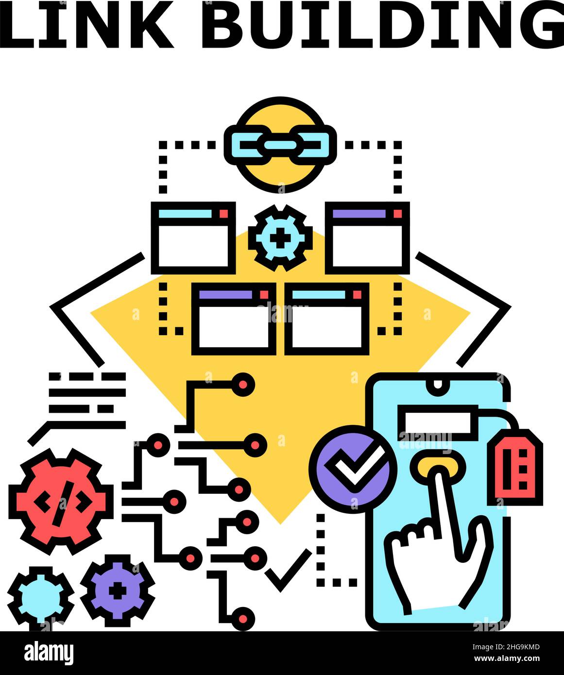 Link building icon vector illustration Stock Vector Image & Art - Alamy