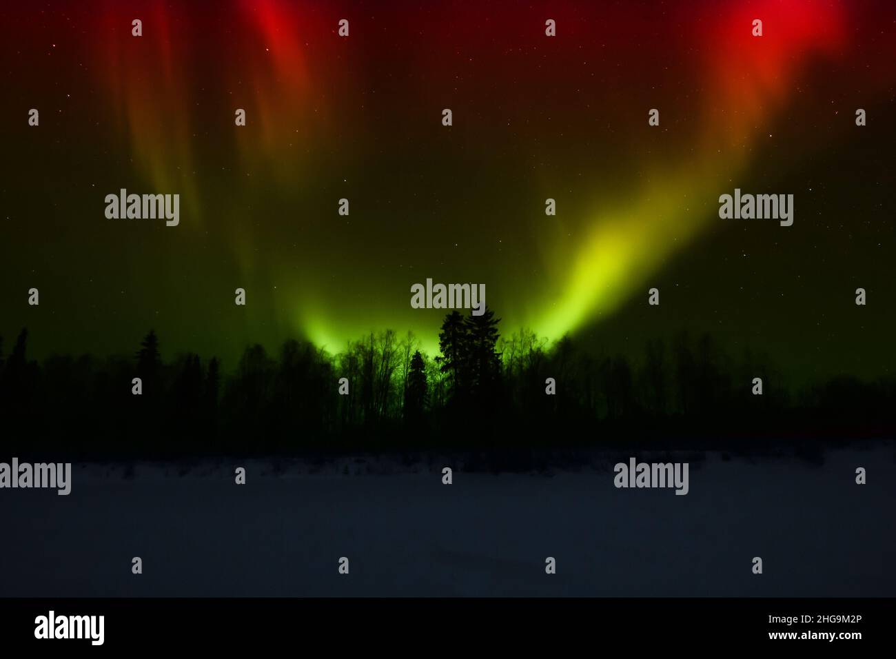 Northern lights of many shades of color Lapland Stock Photo - Alamy