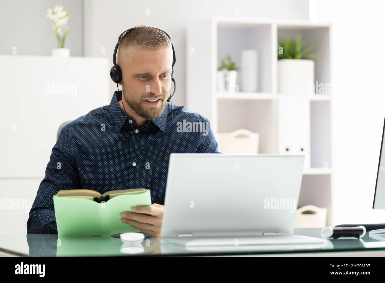 Online Internet Video Call Conference. Book Reading Club Stock Photo ...
