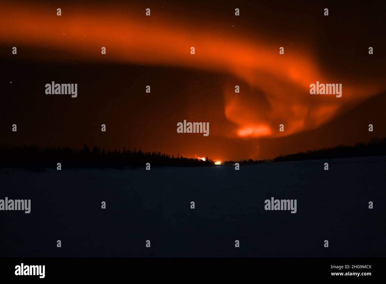 Northern lights of many shades of color Lapland Stock Photo - Alamy