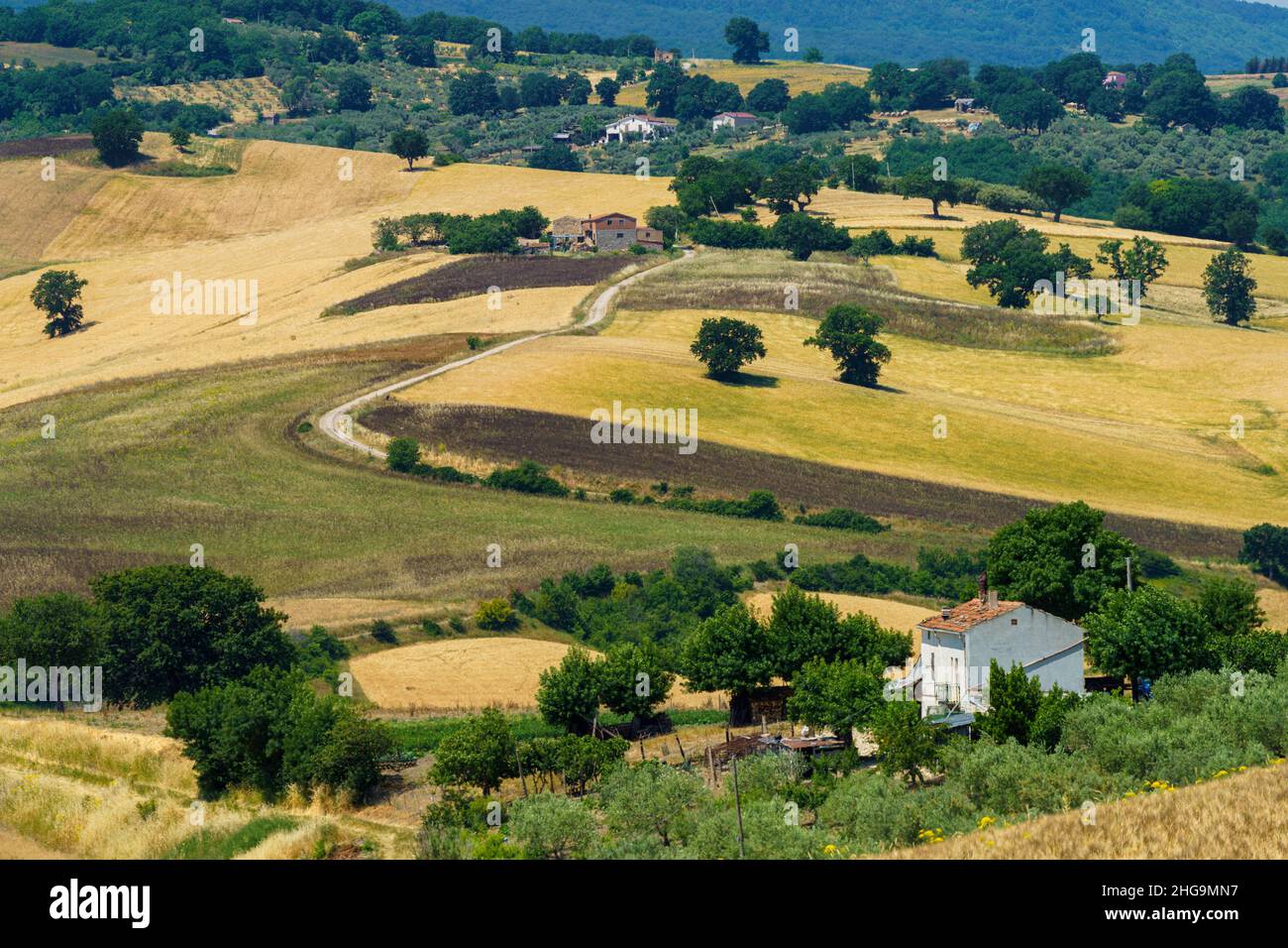 Landscape in Campobasso province, Molise, Italy, along the road to ...