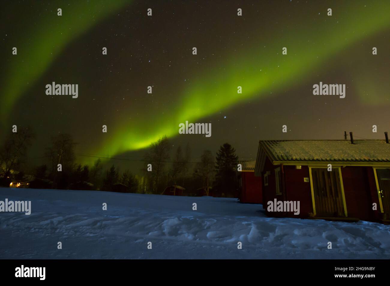 Northern lights of many shades of color Lapland Stock Photo - Alamy