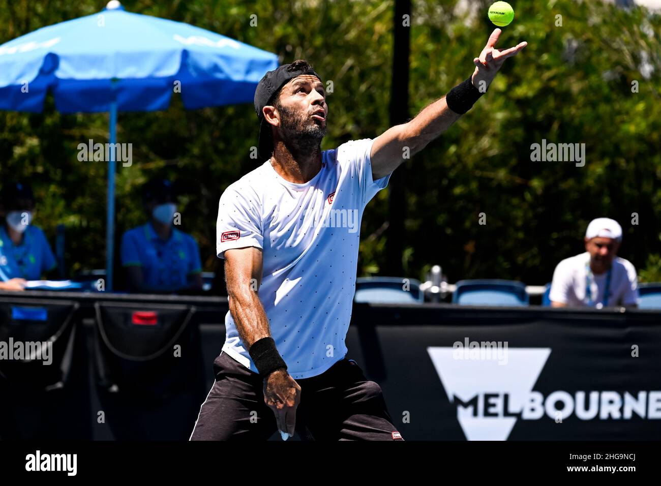 MELBOURNE, AUSTRALIA - JANUARY 19: Jean-Julien Rojer of the Netherlands ...