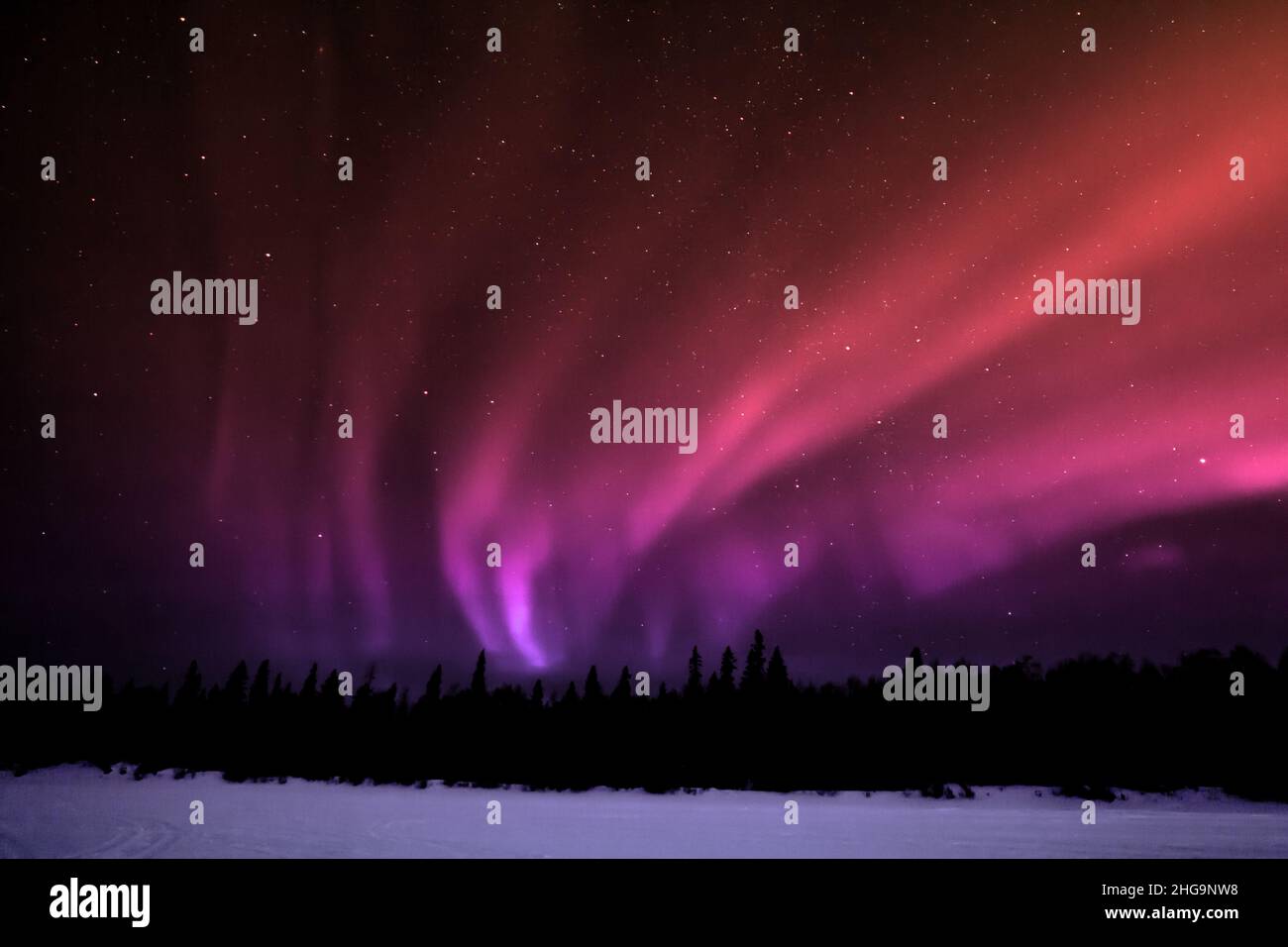 Northern lights of many shades of color Lapland Stock Photo - Alamy