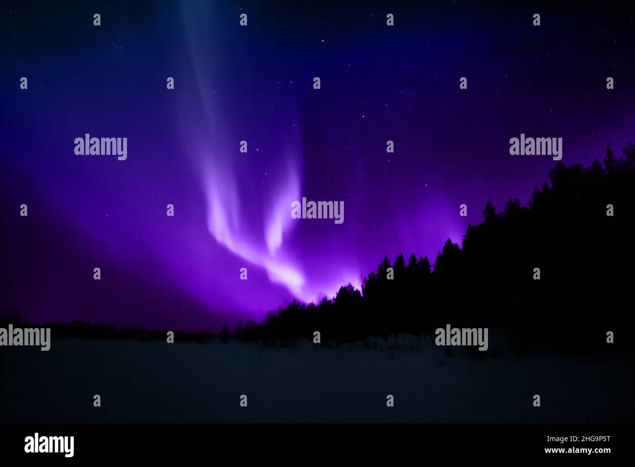 Northern lights of many shades of color Lapland Stock Photo - Alamy