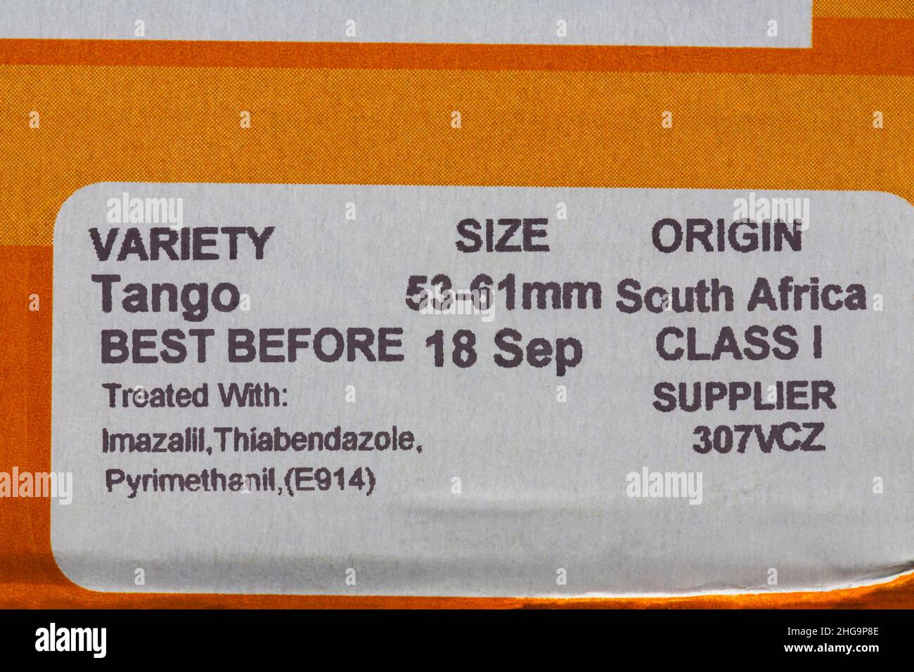 Treated with thiabendazole hi-res stock photography and images - Alamy