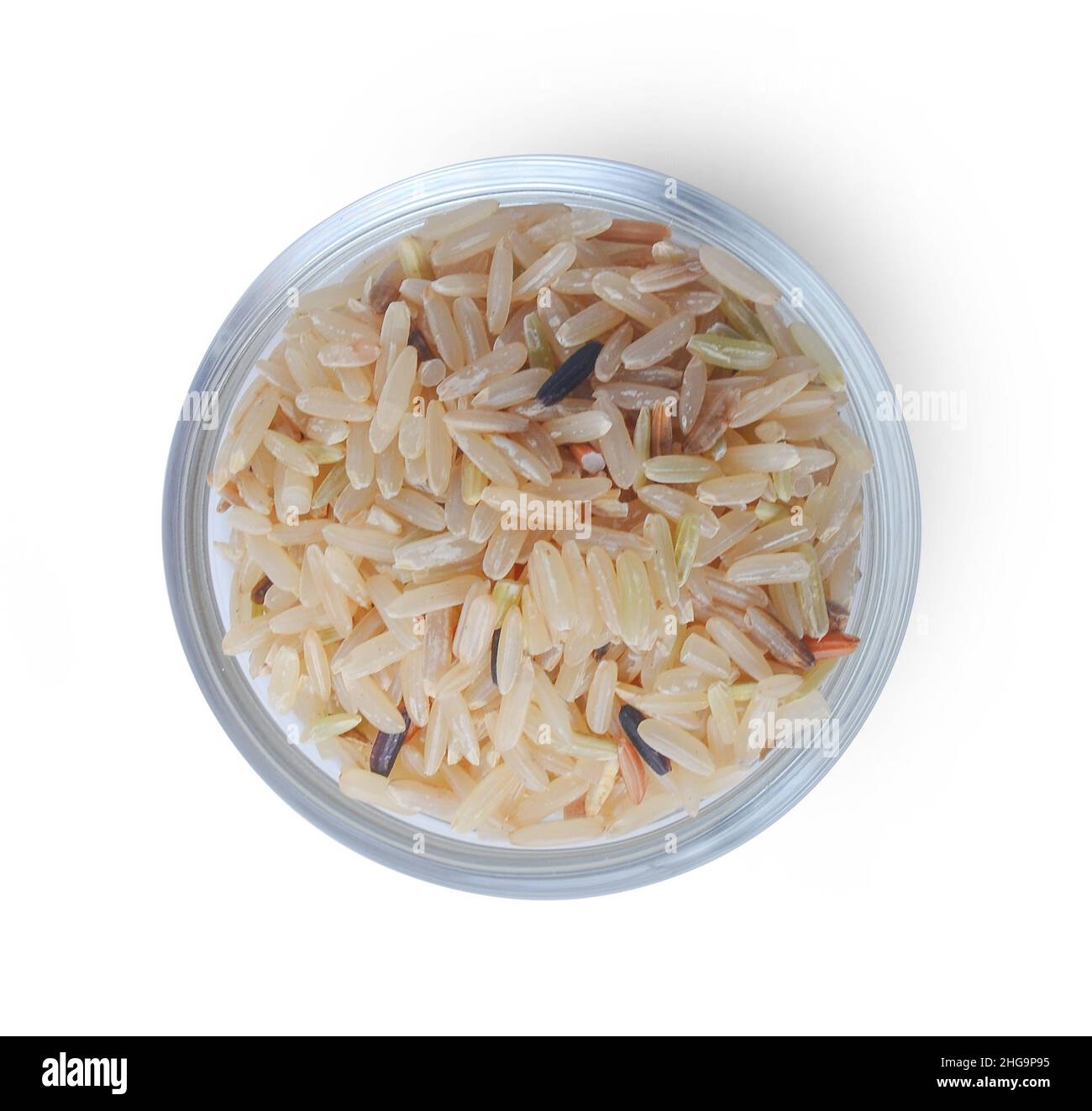 rice in glass bowl, isolated on white backgroun Stock Photo - Alamy