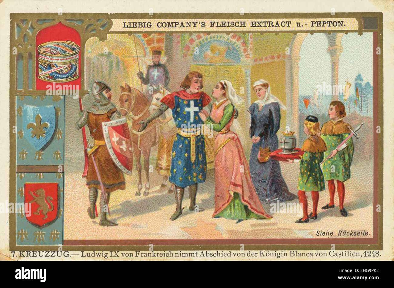 seventh crusade, Louis IX of France takes leave of Queen Blanca of ...