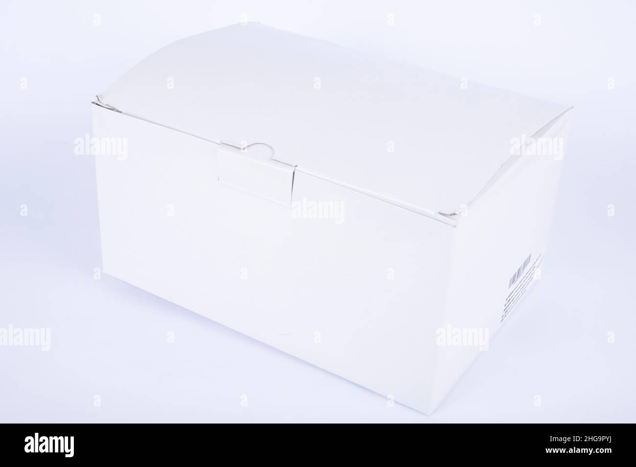 White Cardboard Box With Reflection On Floor Stock Photo - Alamy