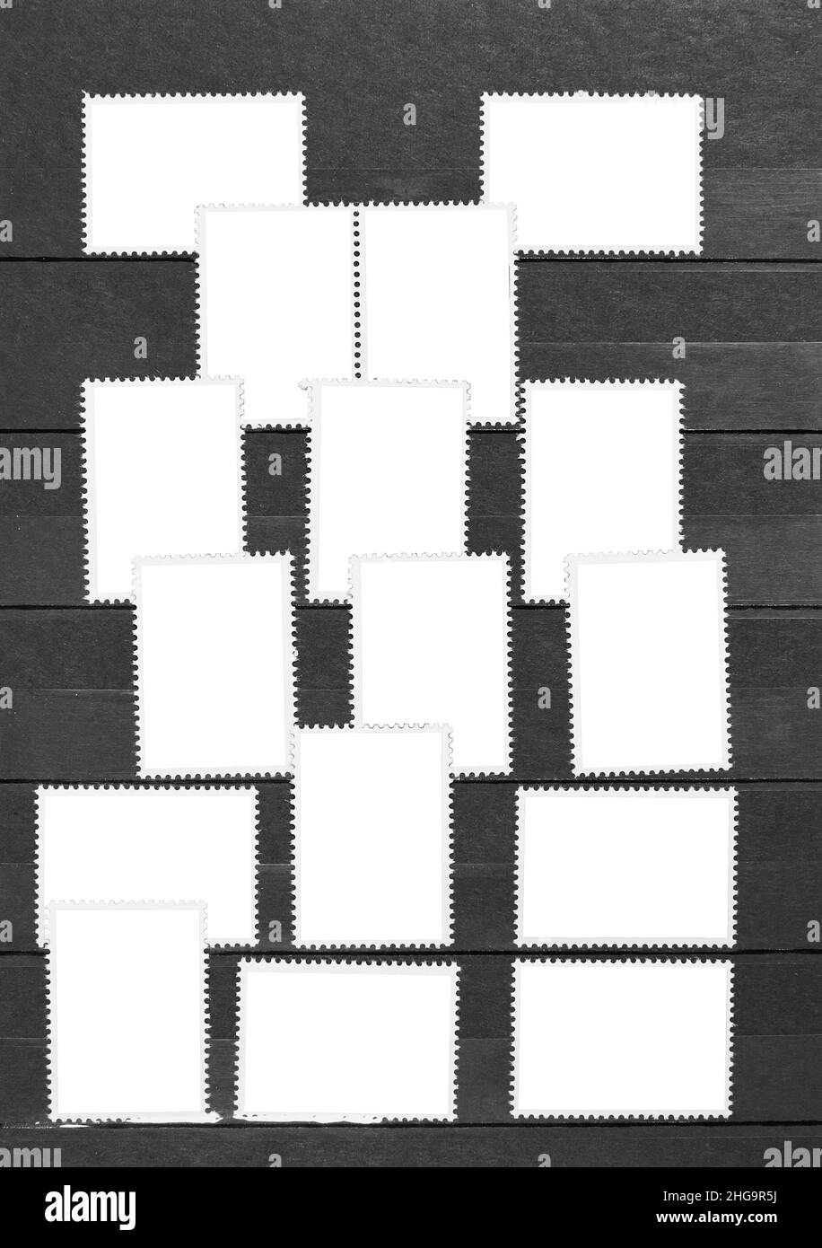 Retro postage stamps Black and White Stock Photos & Images - Alamy