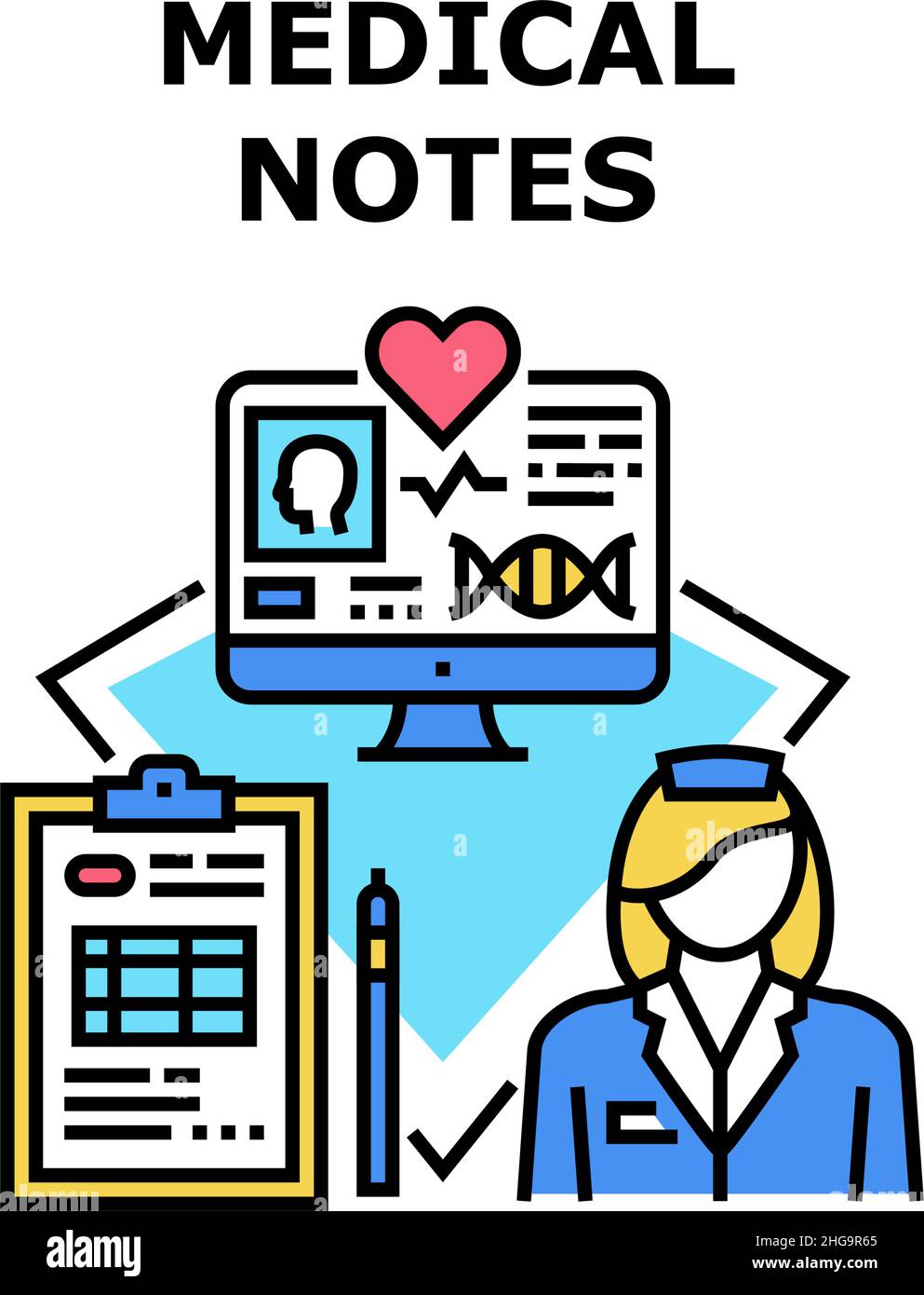 Medical notes icon vector illustration Stock Vector Image & Art - Alamy
