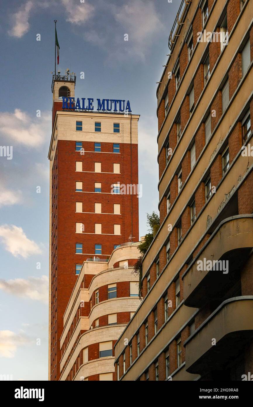 The Torre Littoria, or Grattacielo Reale Mutua (1934), in rationalist ...