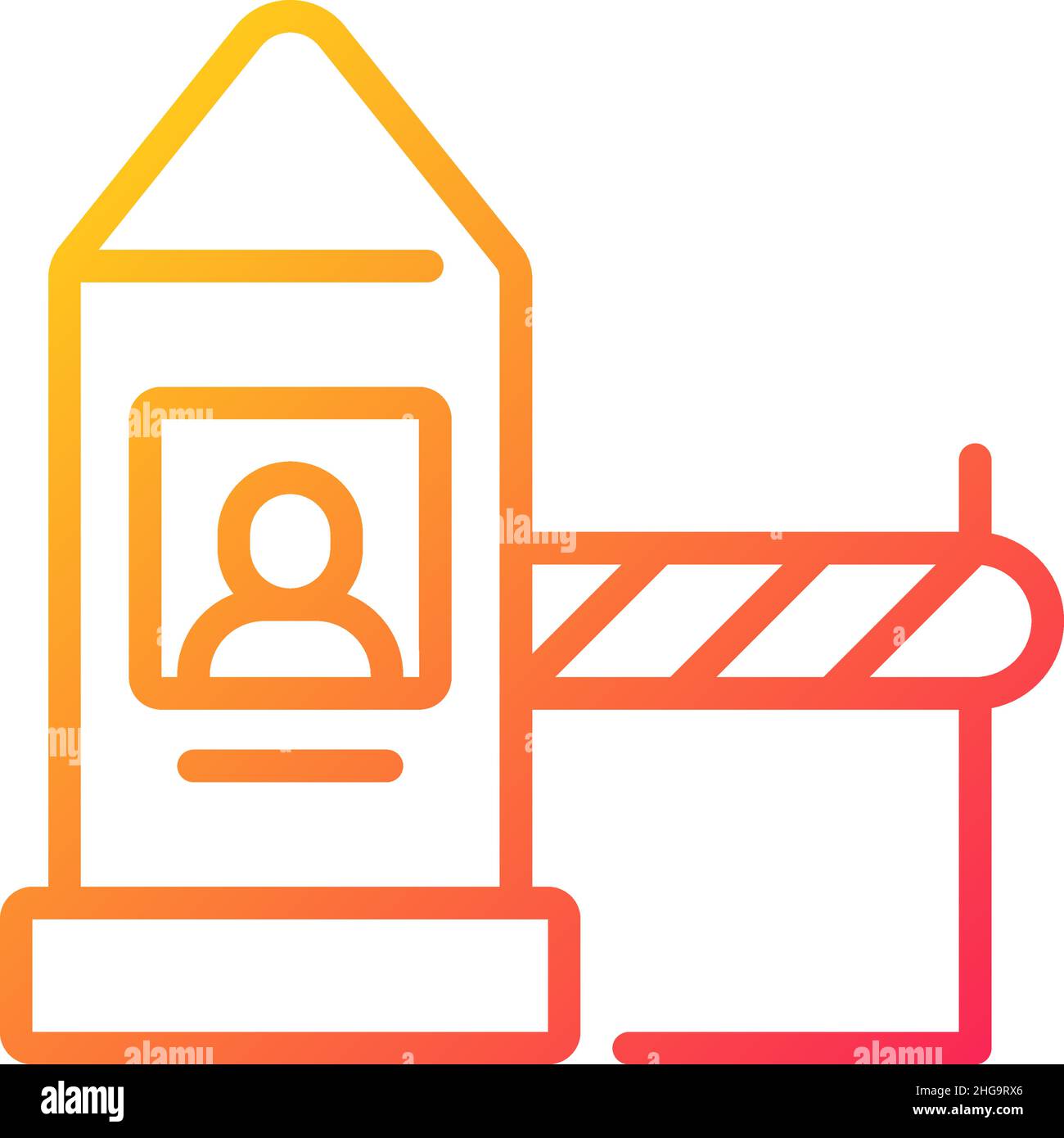 Land border checkpoint gradient linear vector icon Stock Vector Image ...