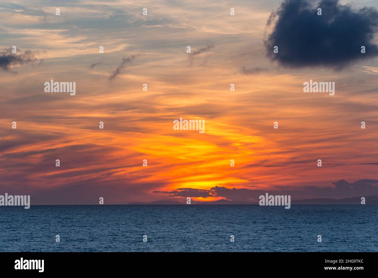 Fiery sunset on sea hi-res stock photography and images - Alamy