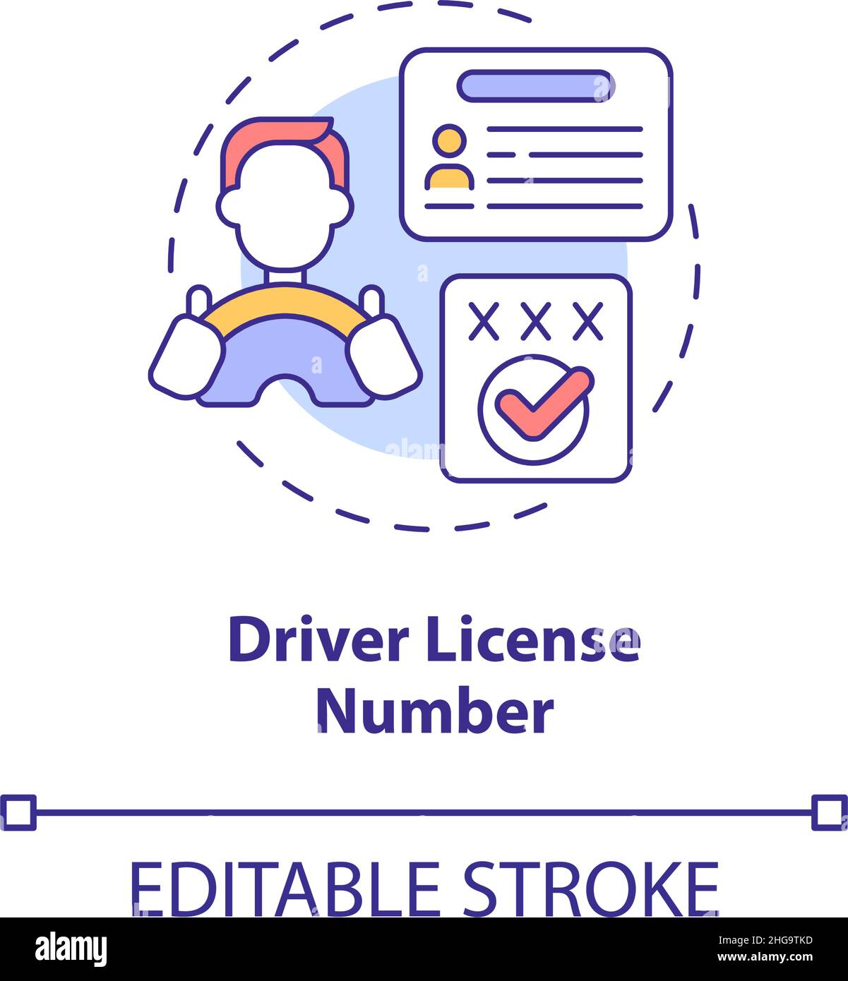 Driver license number concept icon Stock Vector Image & Art - Alamy