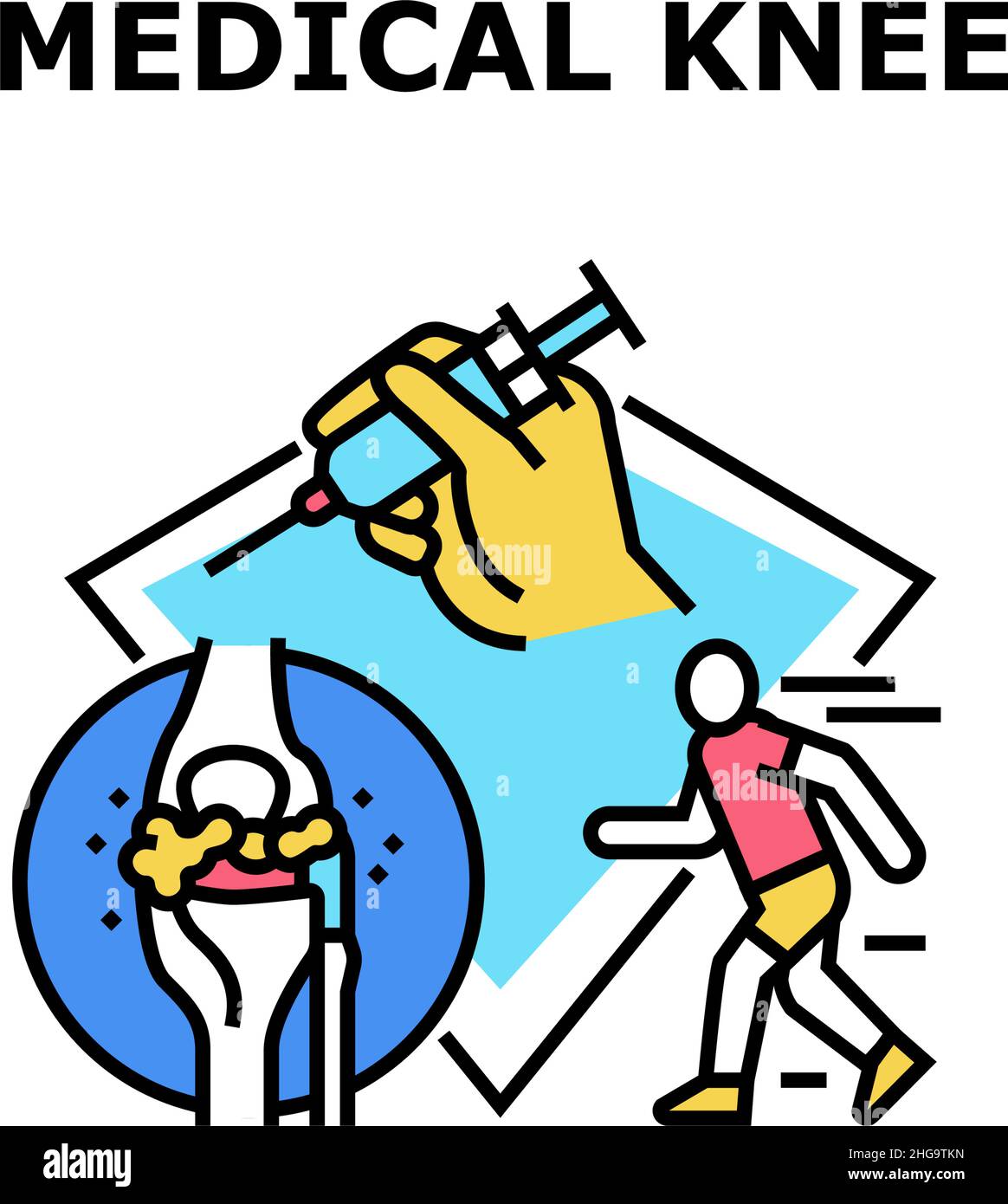 Medical knee icon vector illustration Stock Vector Image & Art - Alamy