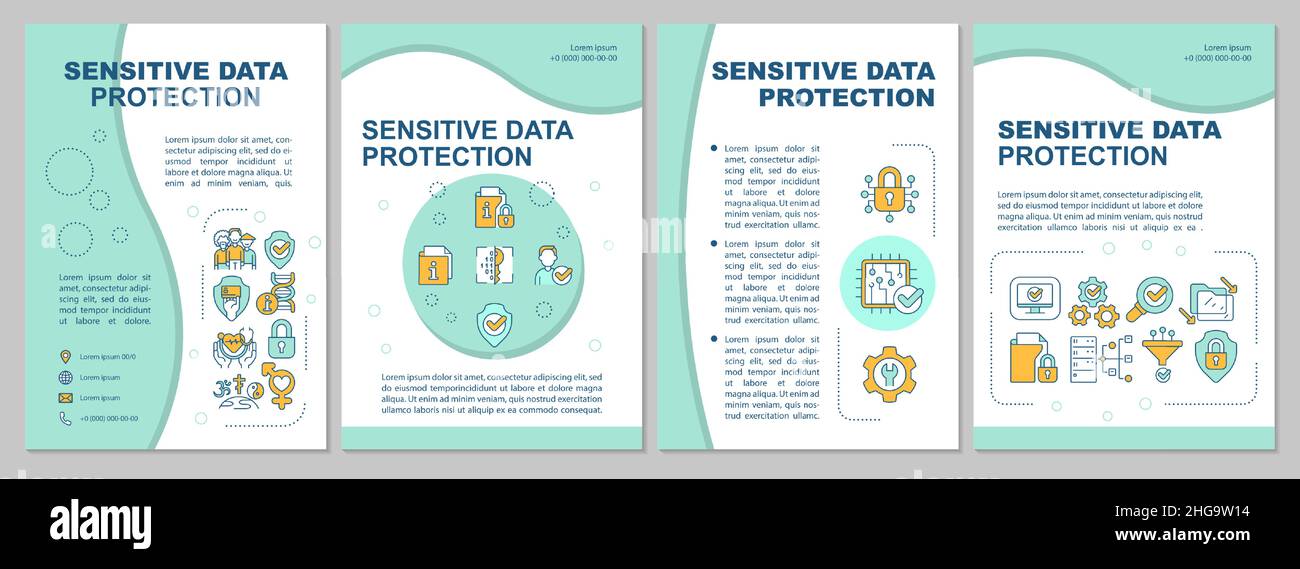 Sensitive data protection mint brochure template Stock Vector Image ...