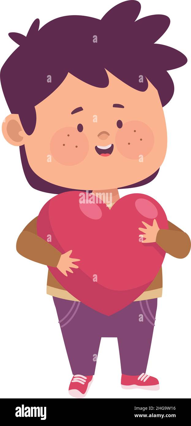 little boy with heart Stock Vector Image & Art - Alamy