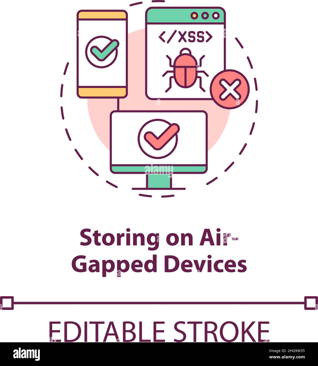 Storing on air-gapped devices concept icon Stock Vector Image & Art - Alamy