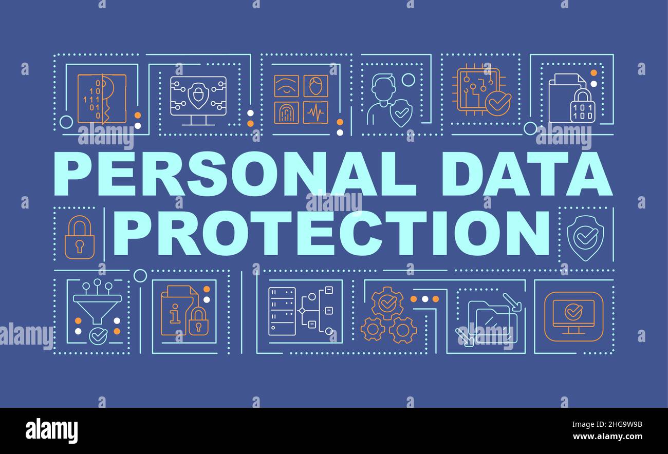 Personal data protection word concepts blue banner Stock Vector Image ...