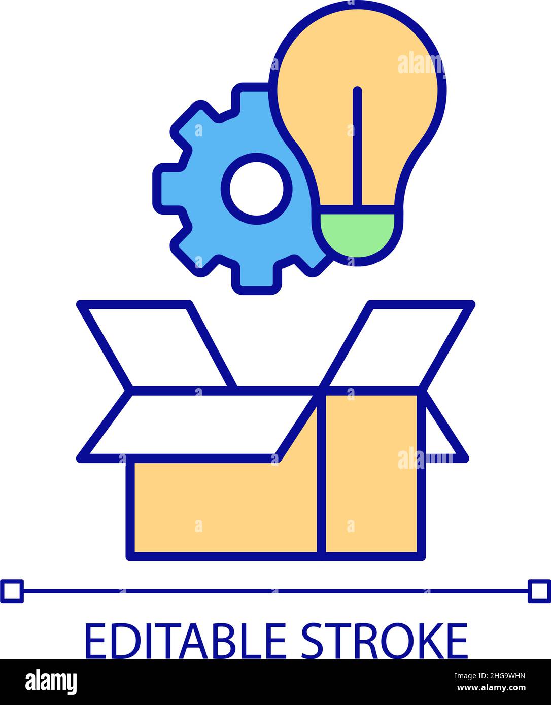 Contour box open color Cut Out Stock Images & Pictures - Alamy