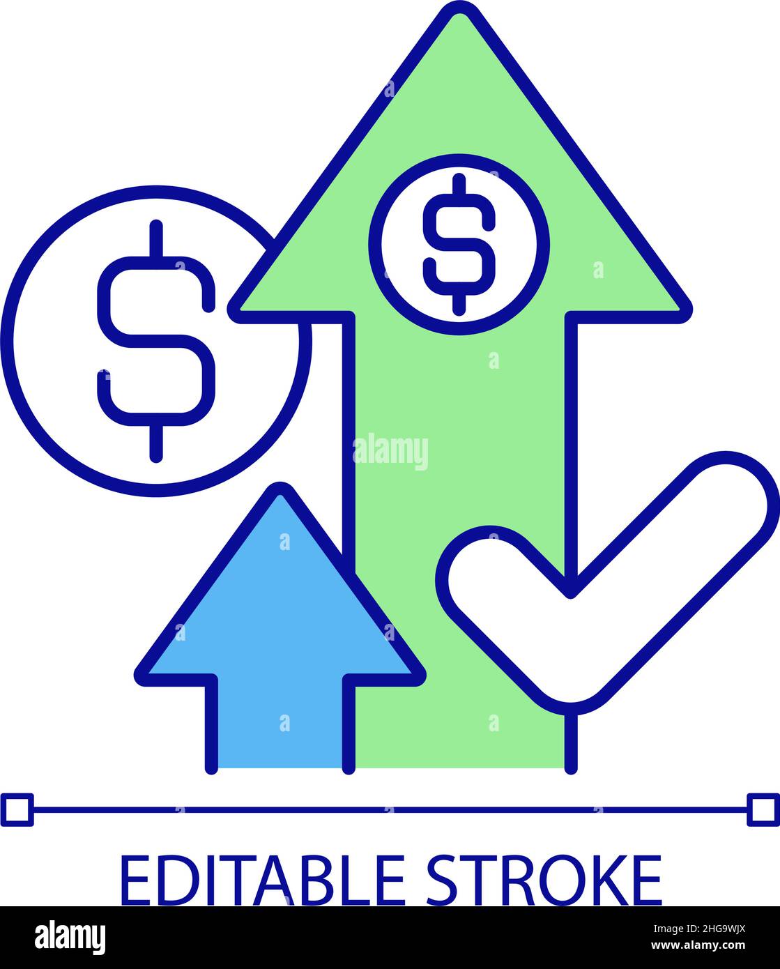 Stability of financial growth RGB color icon Stock Vector Image & Art ...