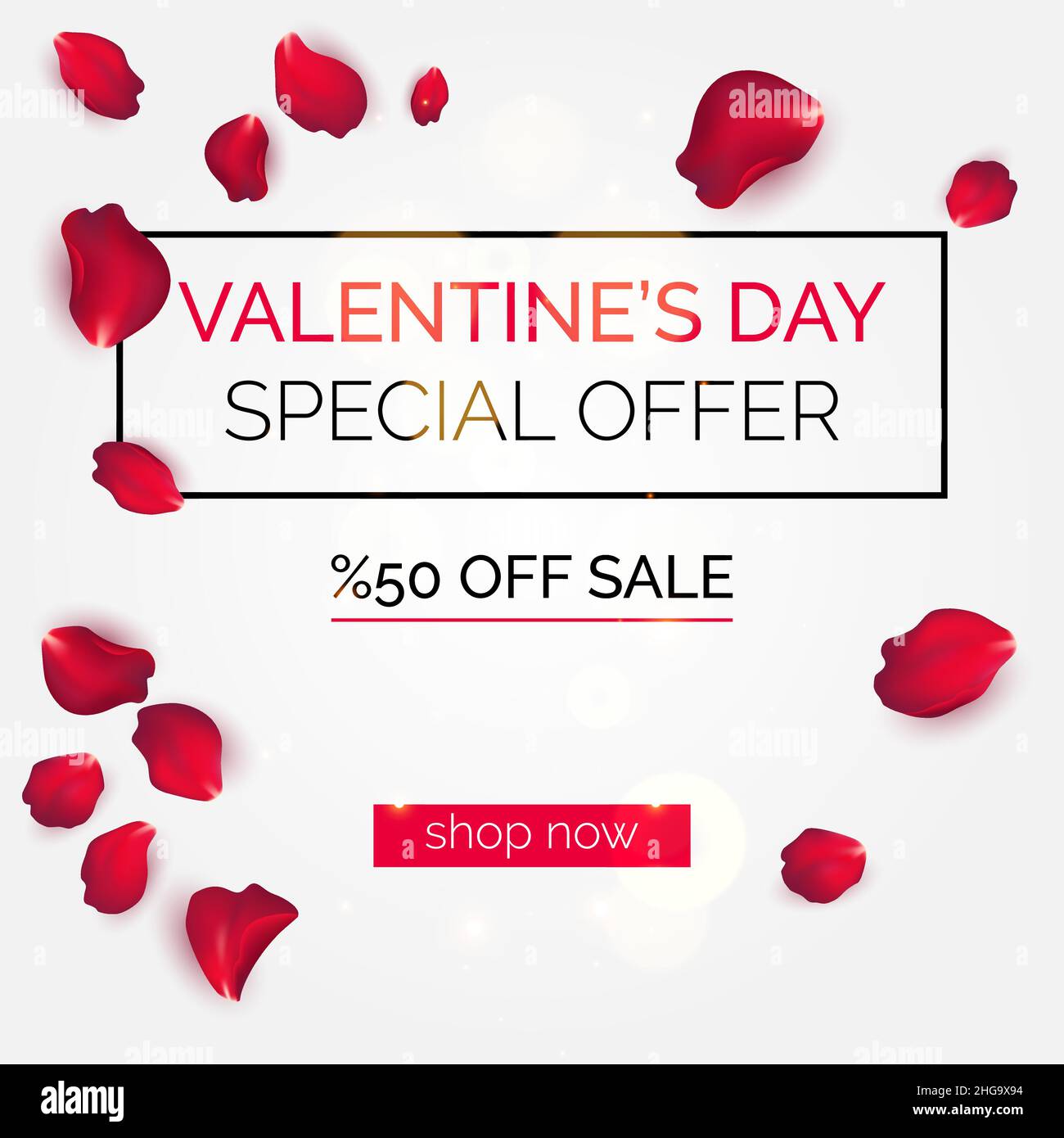 Valentine's Day special offer sale banner design. Valentines day ...