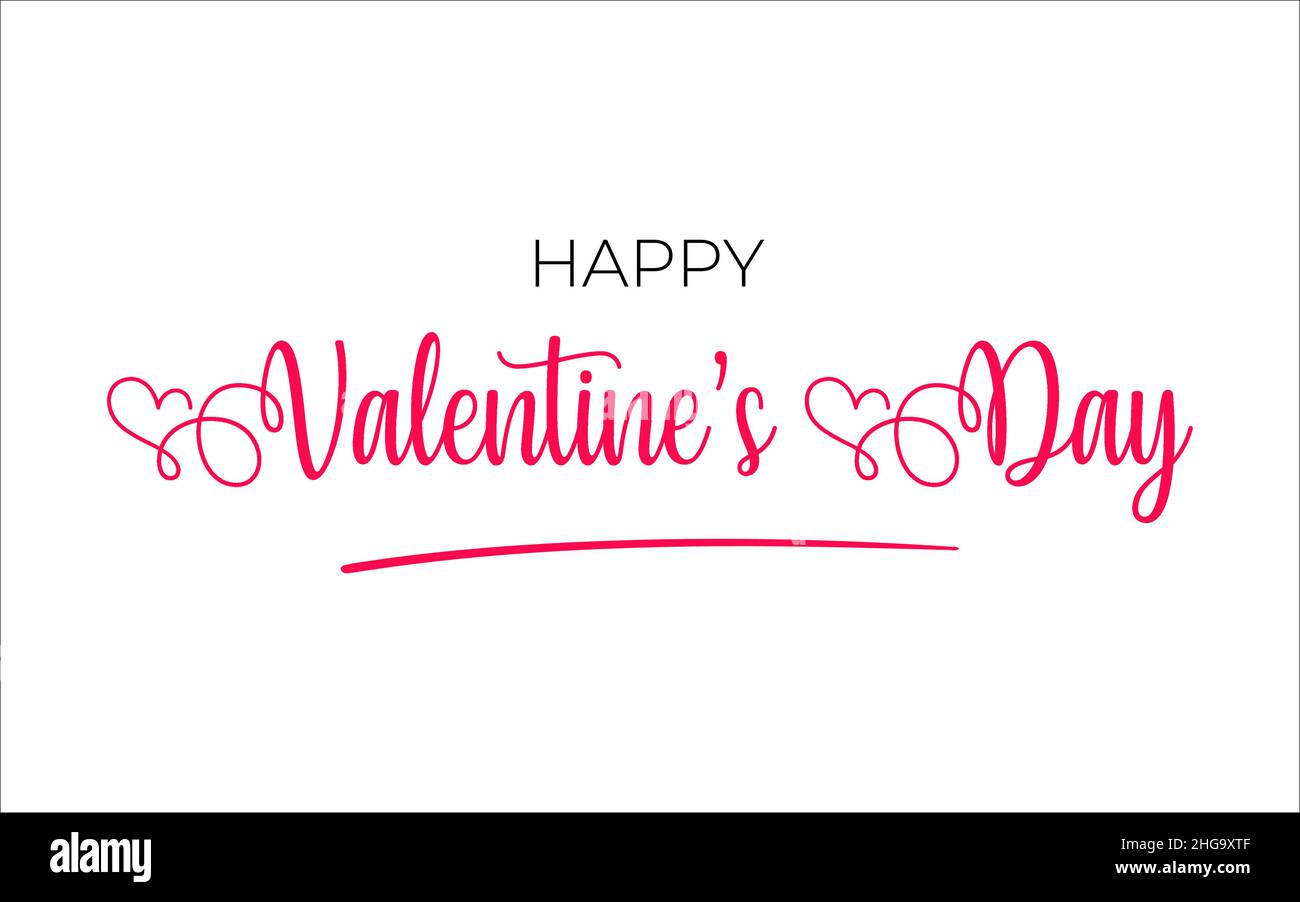 Valentines Day calligraphy concept. Happy valentines day banner on ...