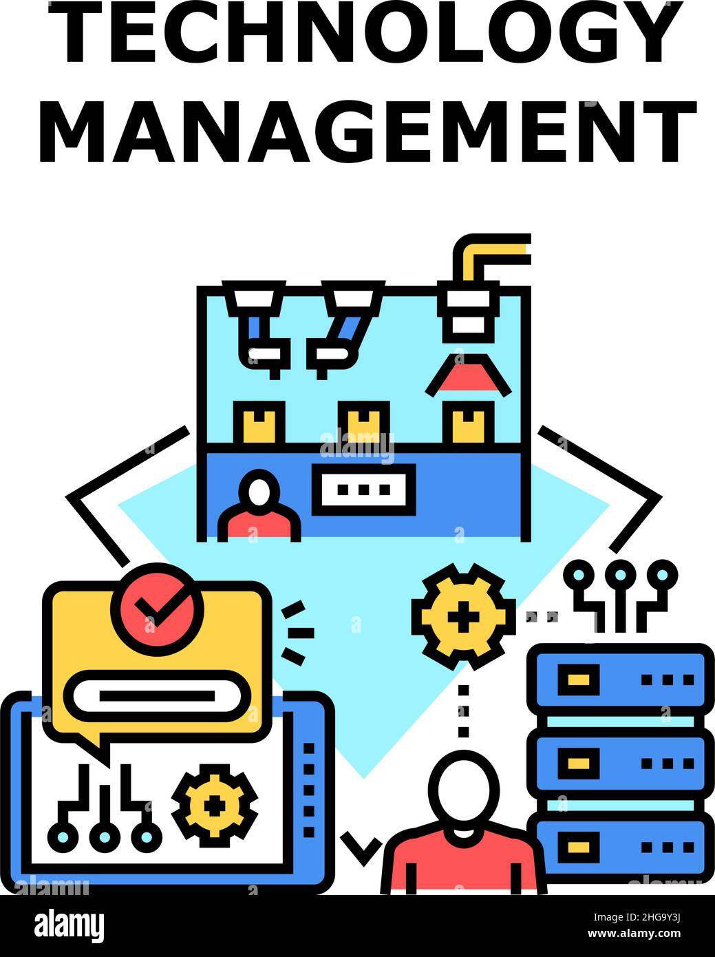 Technology management icon vector illustration Stock Vector Image & Art ...