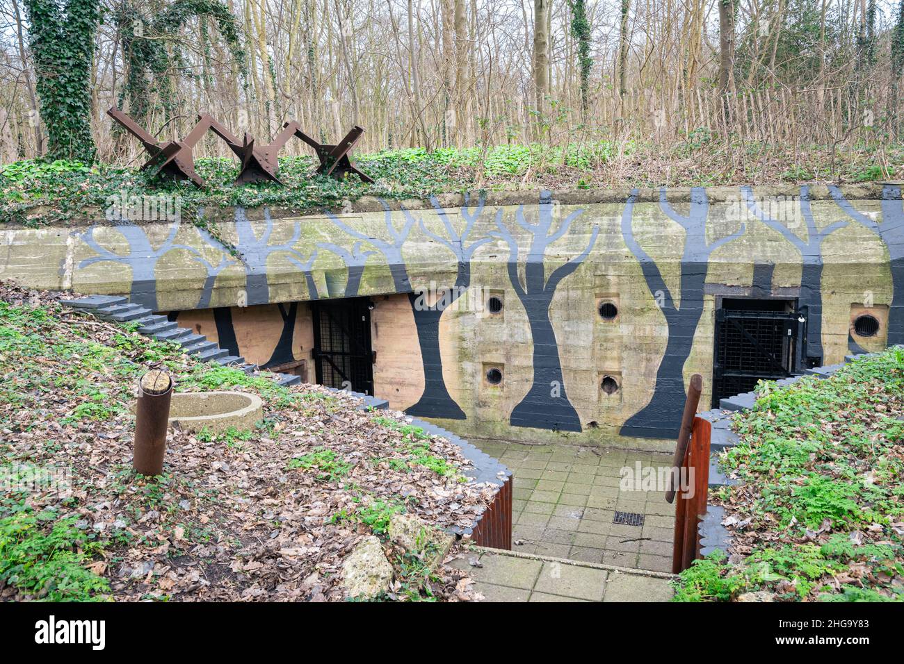 World War Two bunker and entrance to the Atlantic Wall Museum in the ...