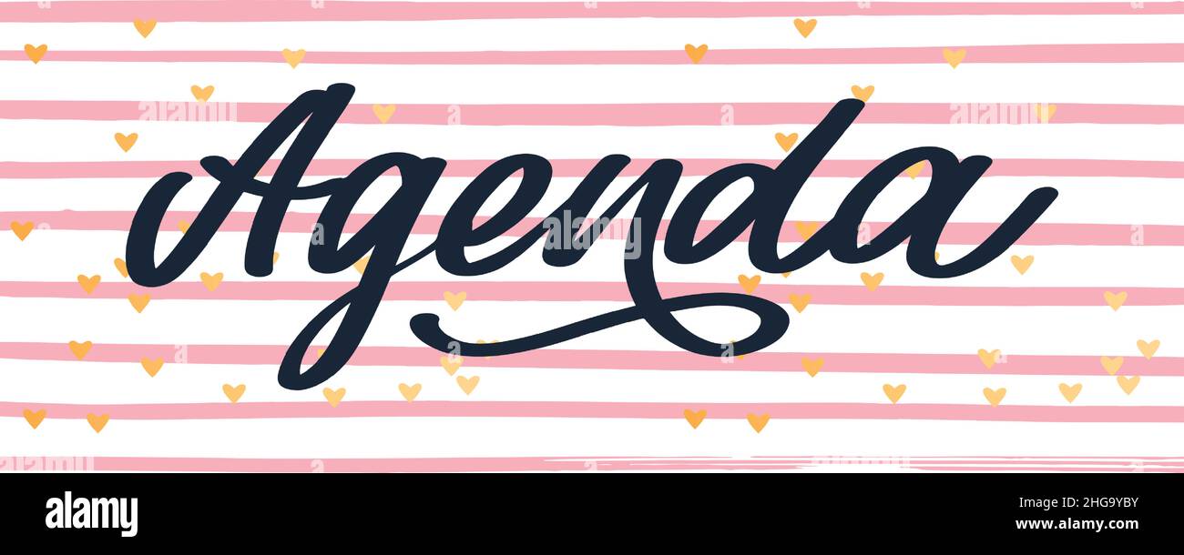 Vector illustration of Agenda text for logotype, label, cover, banner ...