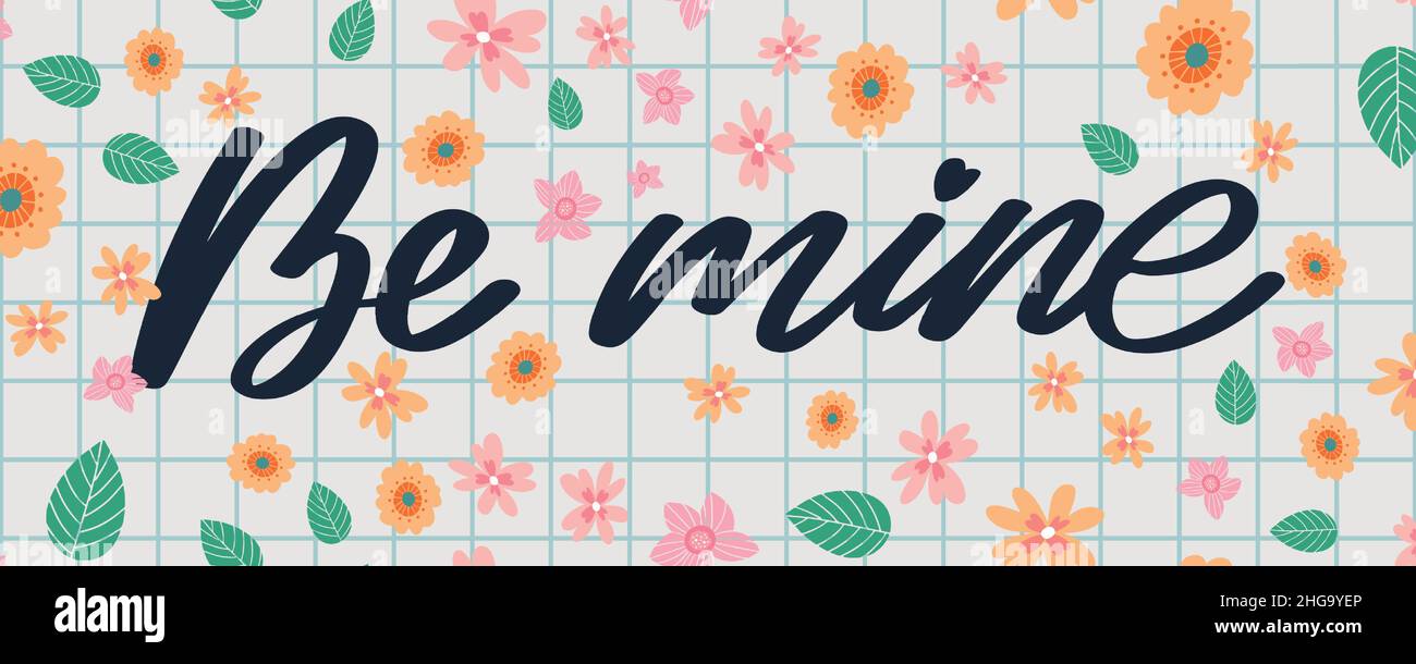 Be mine Valentine's day template for banner design. Background Romantic ...