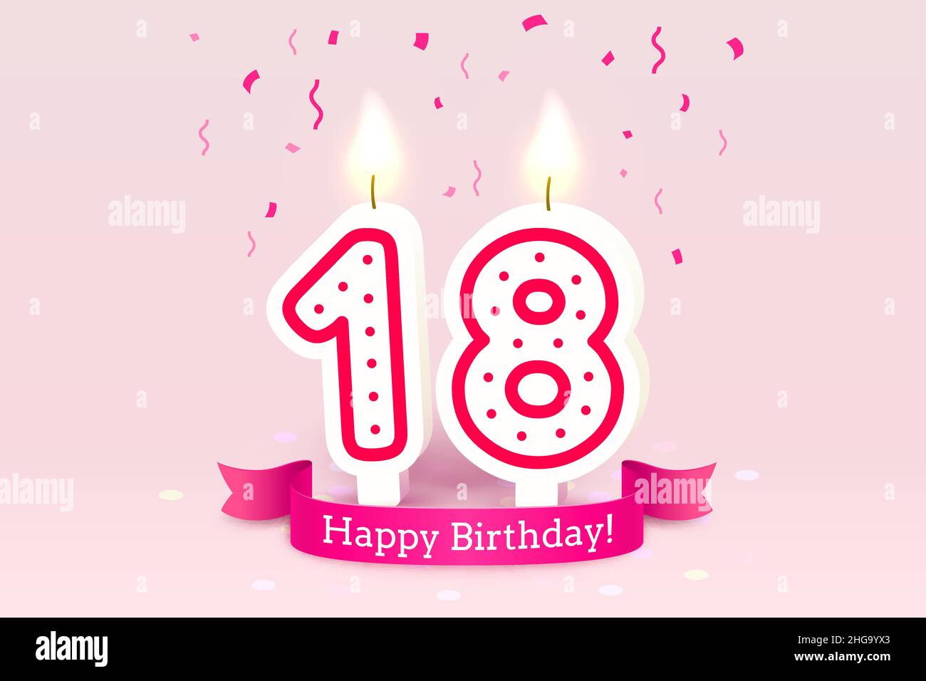 18 birthday candles Stock Vector Images - Alamy