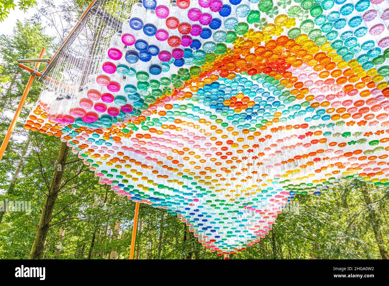 Plastic Pavilion by Seyi Adelekun made of 1600 recycled plastic bottles ...