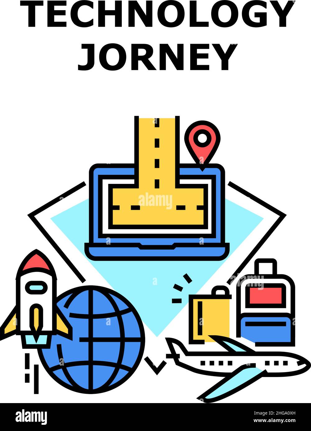 Technology jorney icon vector illustration Stock Vector Image & Art - Alamy