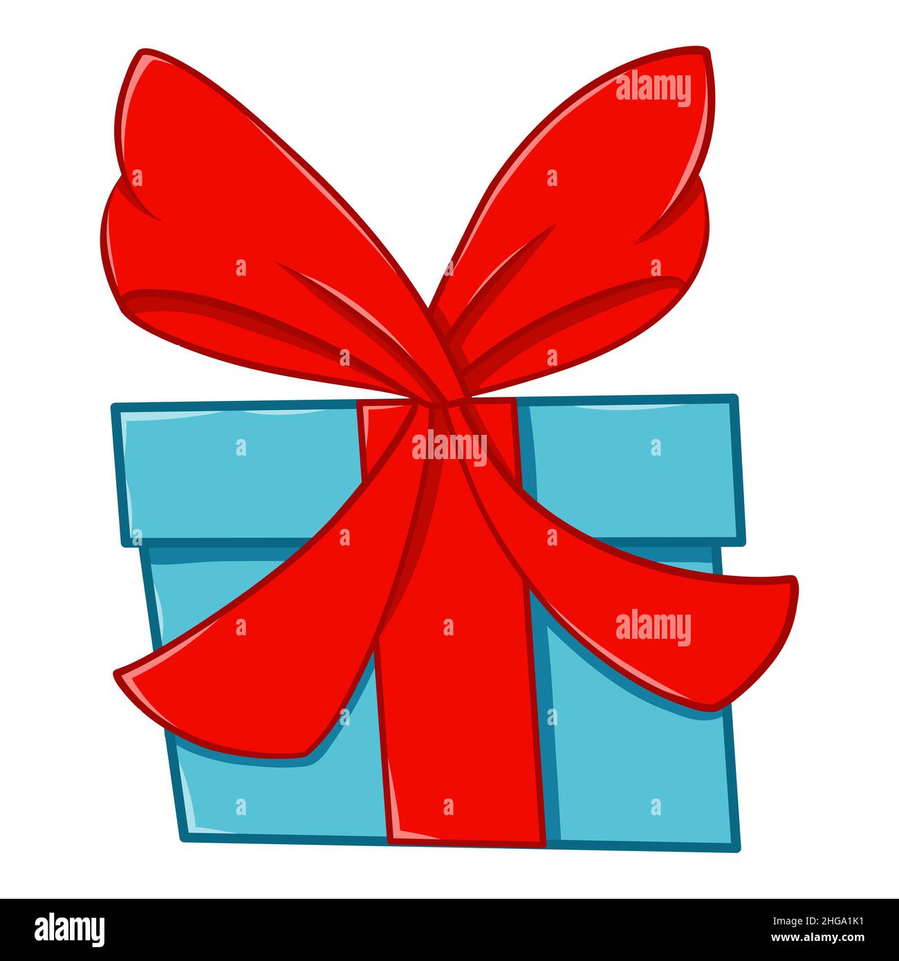 Gift box with bow. Cartoon icon. Isolated on white background Stock ...