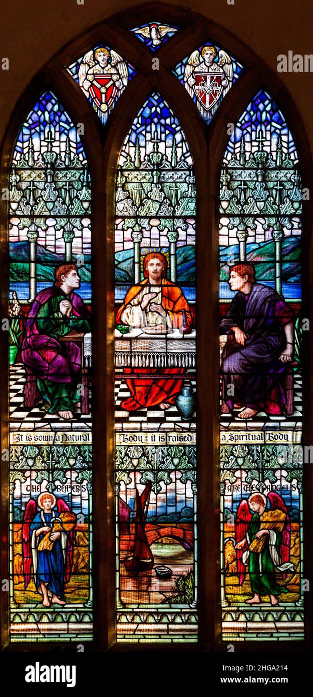 Stained glass east window 1920 by Mary Lowndes (1857–1929) Snape church ...