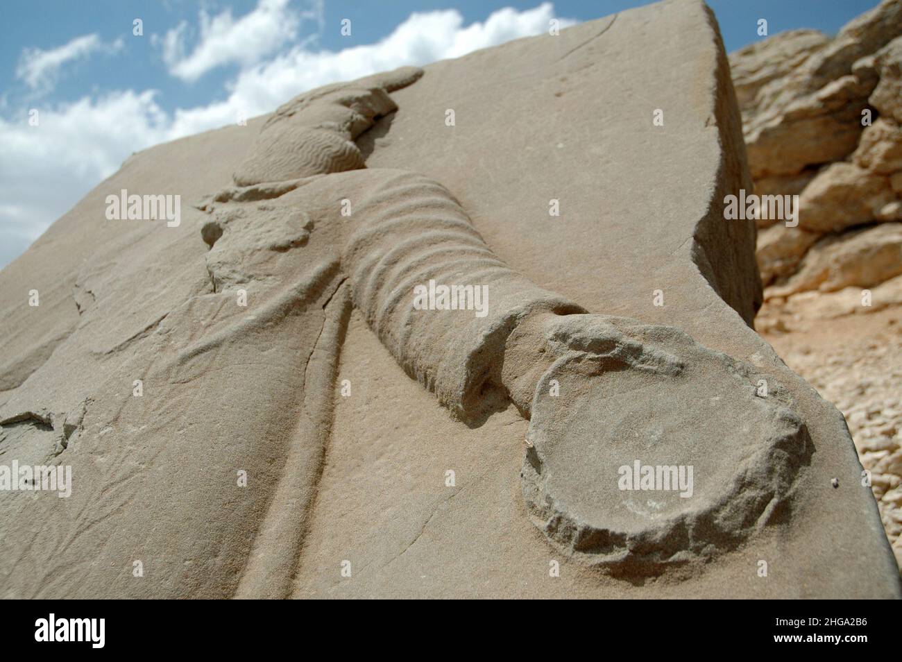 Giant God heads on Mount Nemrut. Anatolia, Turkey. Ancient colossal ...
