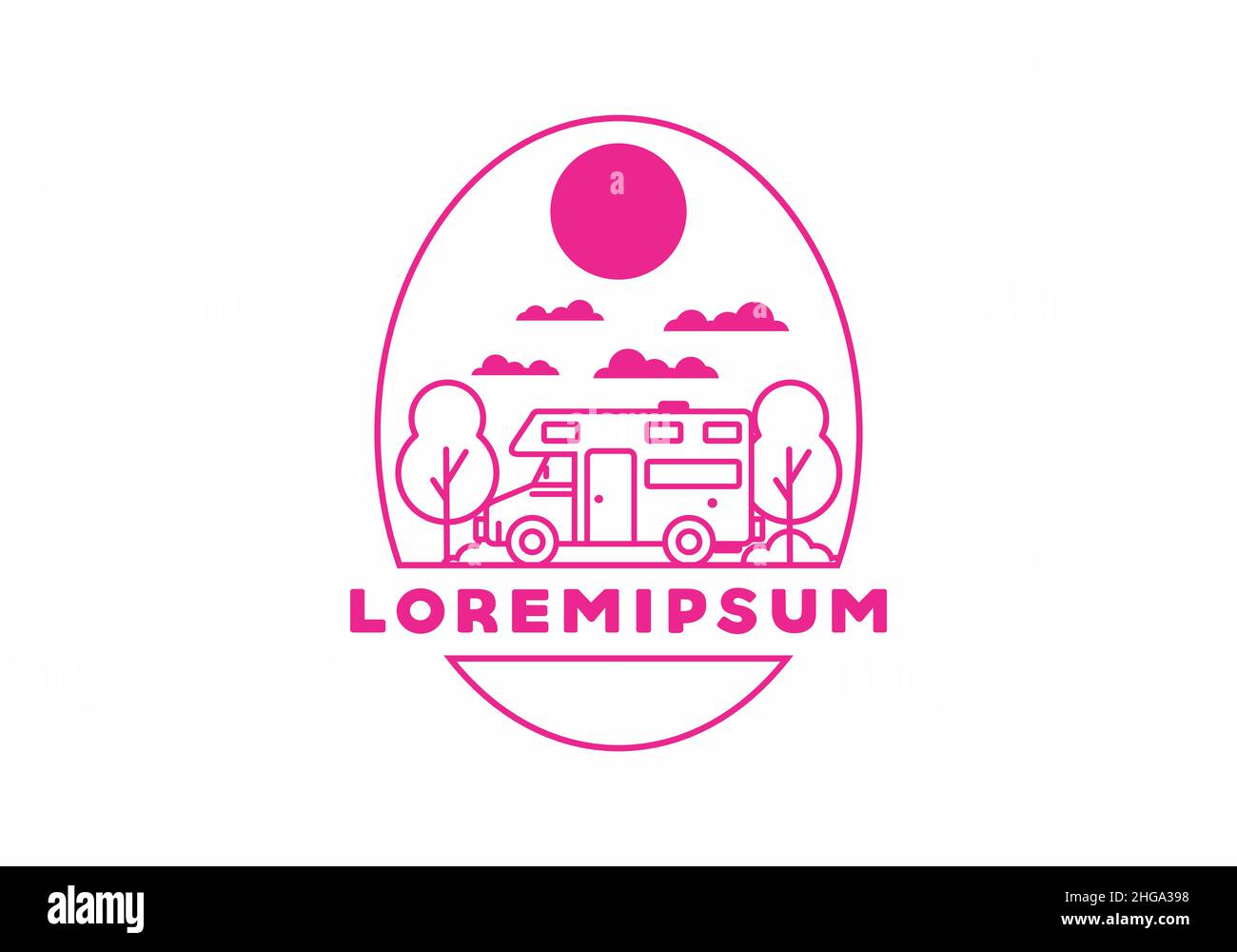 Line art motorhome flat illustration design Stock Vector Image & Art ...