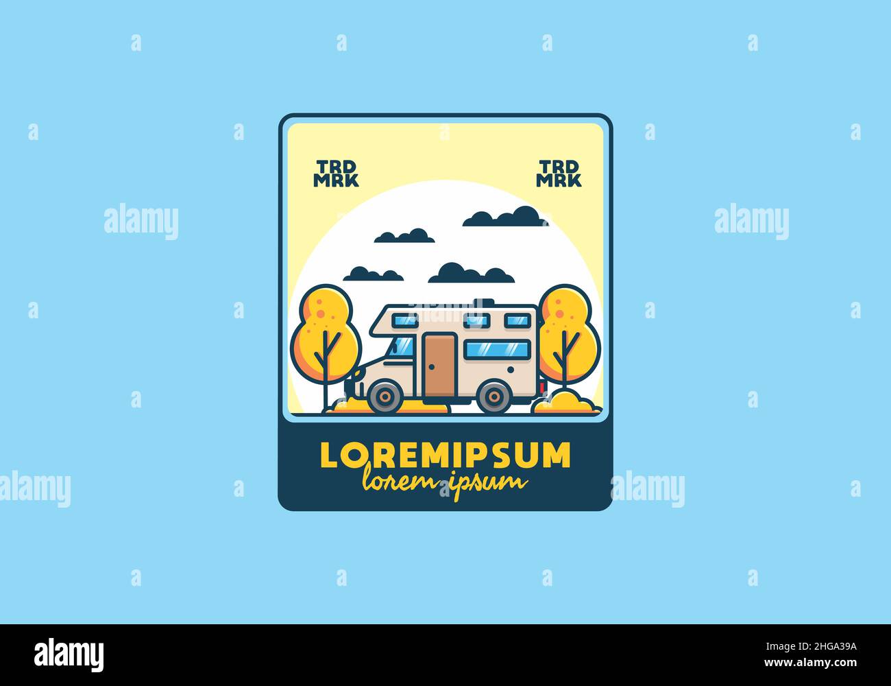 Line art motorhome flat illustration design Stock Vector Image & Art ...