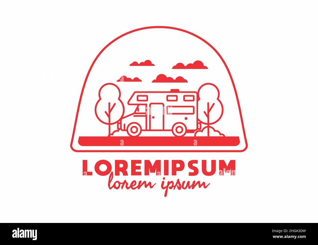 Line art motorhome flat illustration design Stock Vector Image & Art ...