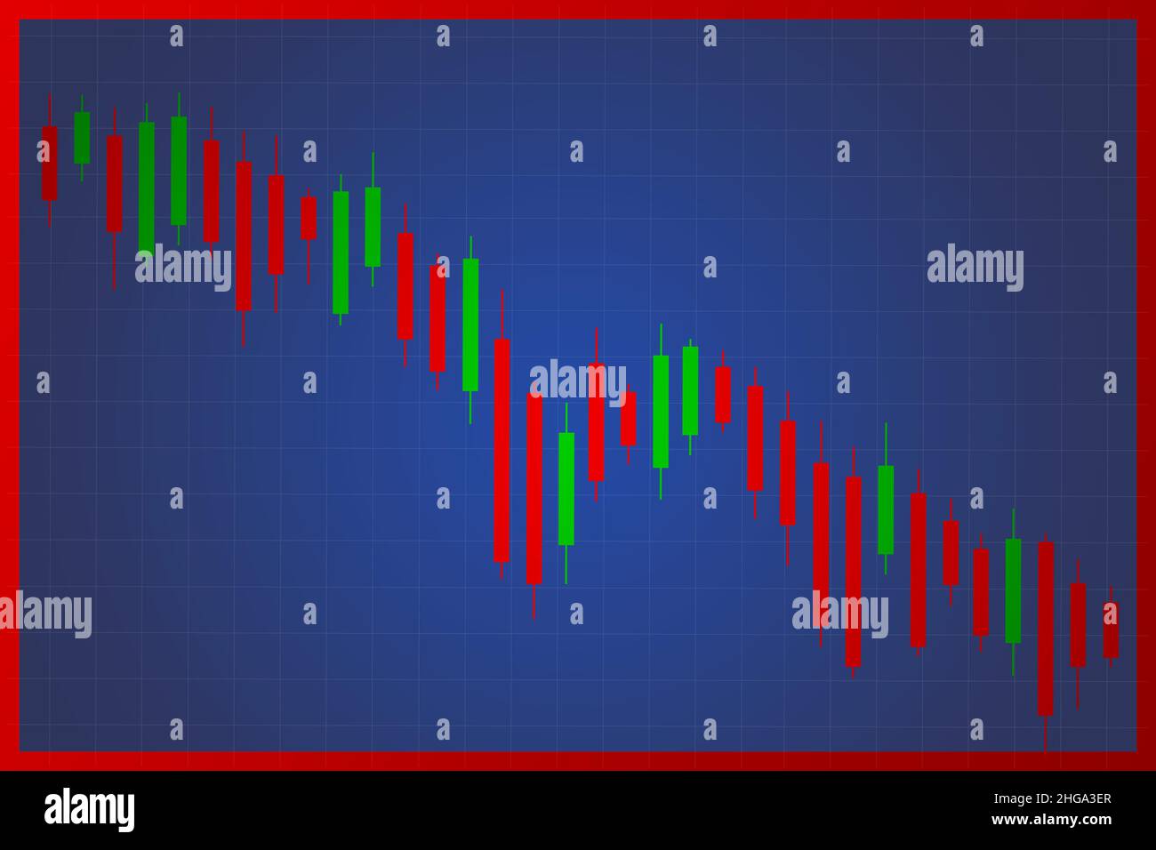Stock market or forex trading candlestick chart exchange downtrend ...