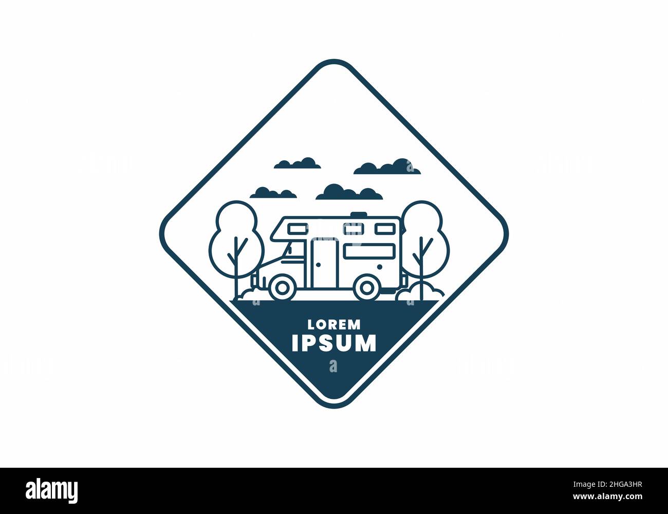 Line art motorhome flat illustration design Stock Vector Image & Art ...