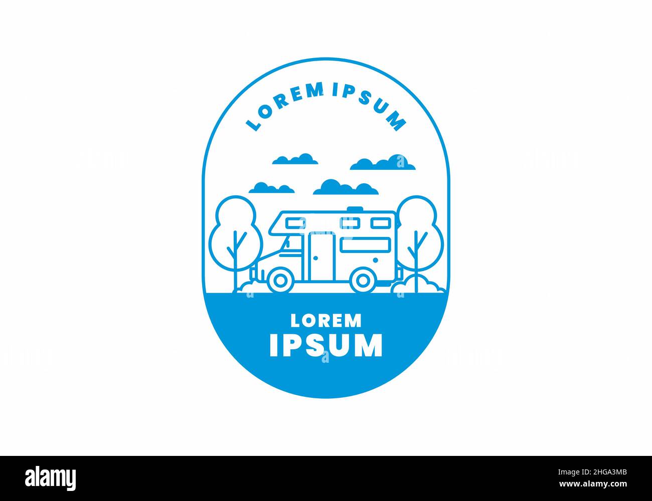 Line art motorhome flat illustration design Stock Vector Image & Art ...