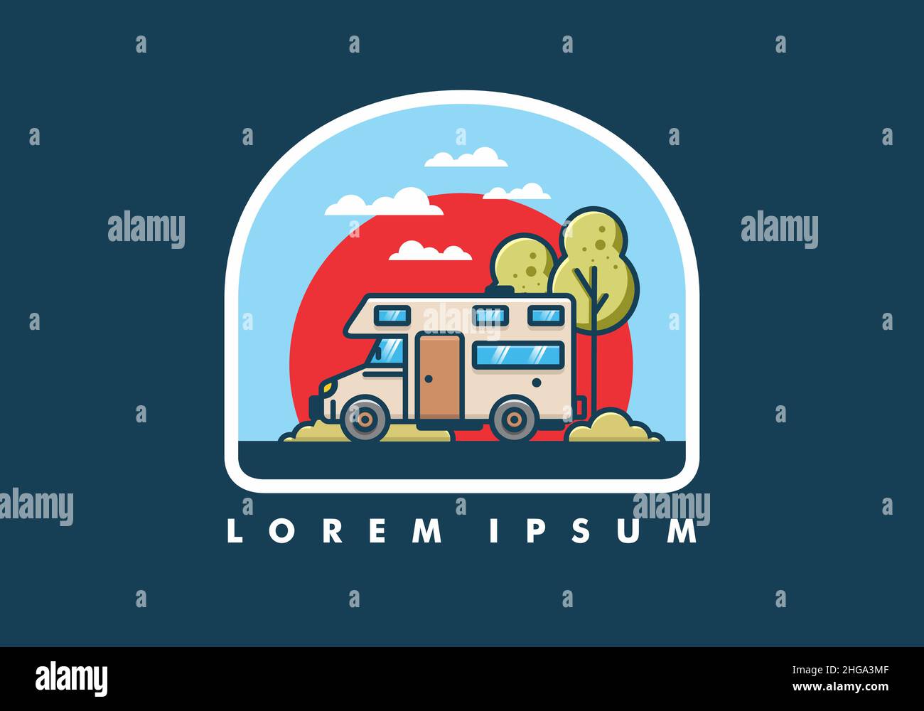 Line art motorhome flat illustration design Stock Vector Image & Art ...