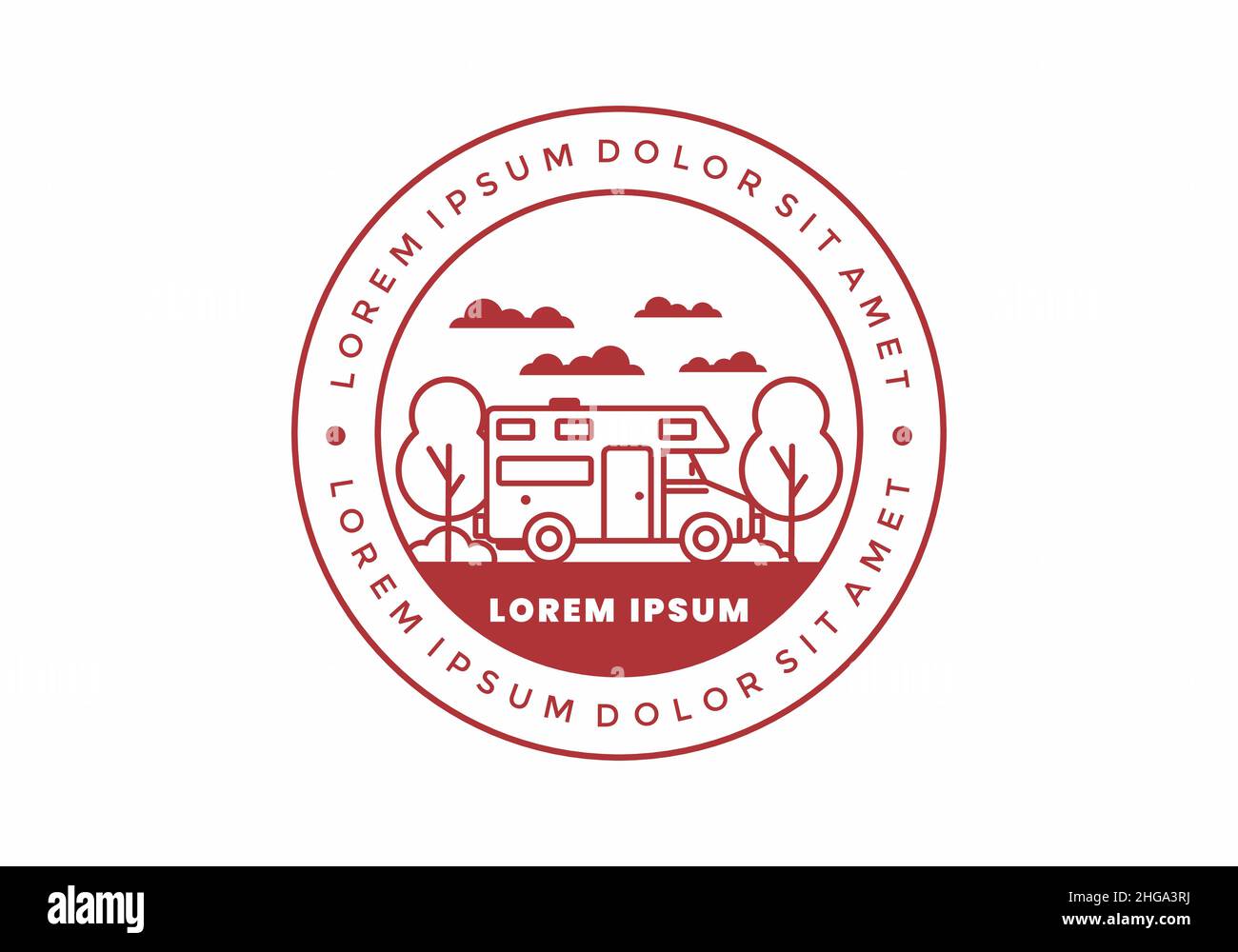 Line art motorhome flat illustration design Stock Vector Image & Art ...